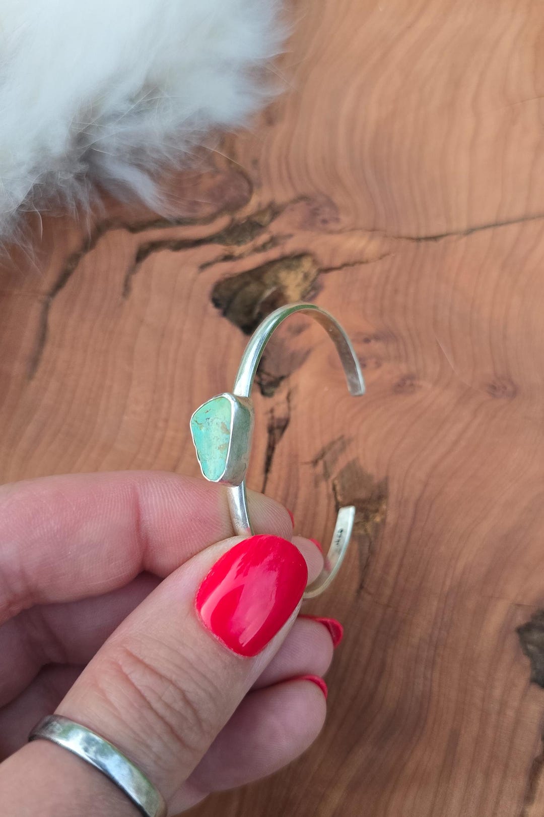 Ivy Green Royston Turquoise Triangle Sterling Open Silver Thin Bracelet ...