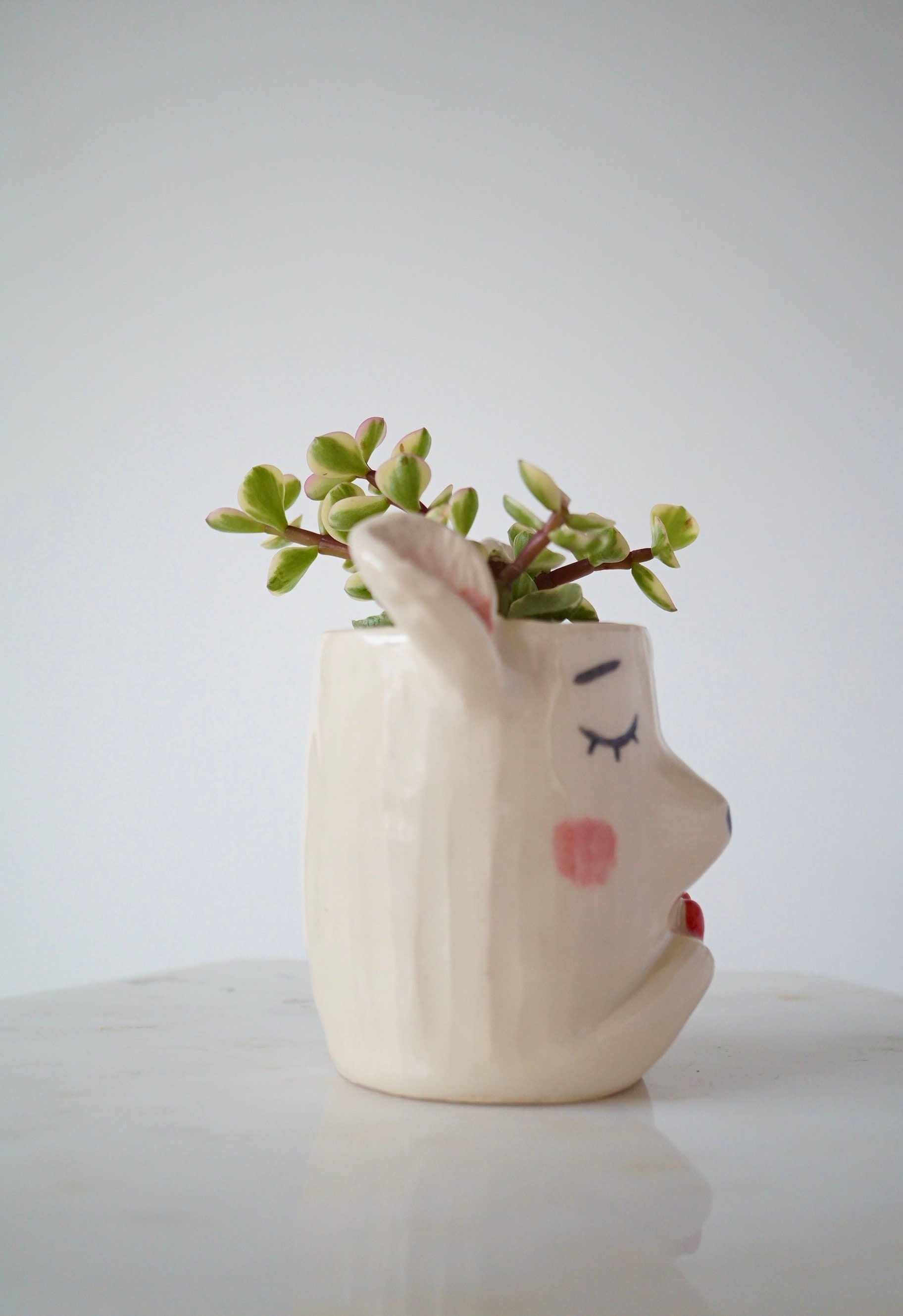 Mini Planter ,pottery Mouse With Heart - Etsy