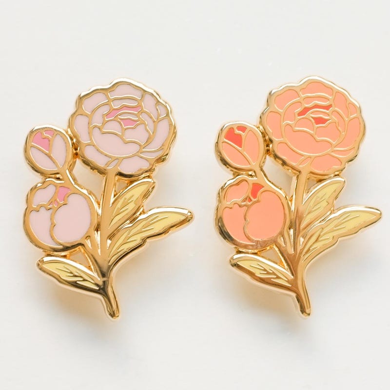 Flower Enamel Pin - Etsy