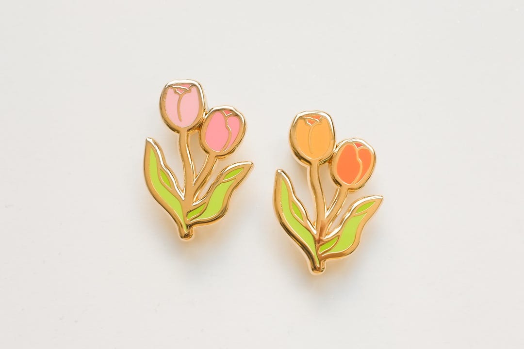 Tulip Flower Enamel Pin - Etsy