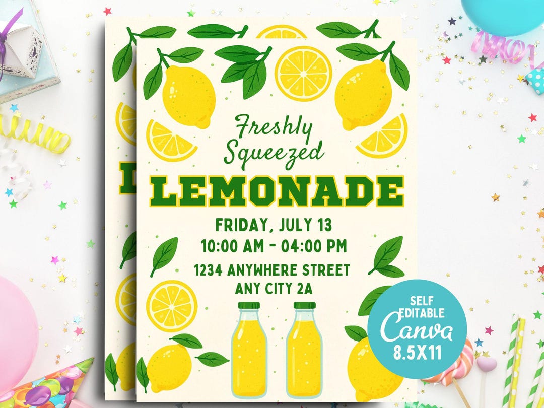 Editable Lemonade Stand Signage Template | Lemonade Stand Poster ...