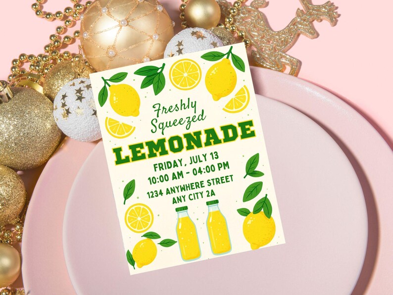 Editable Lemonade Stand Signage Template | Lemonade Stand Poster ...