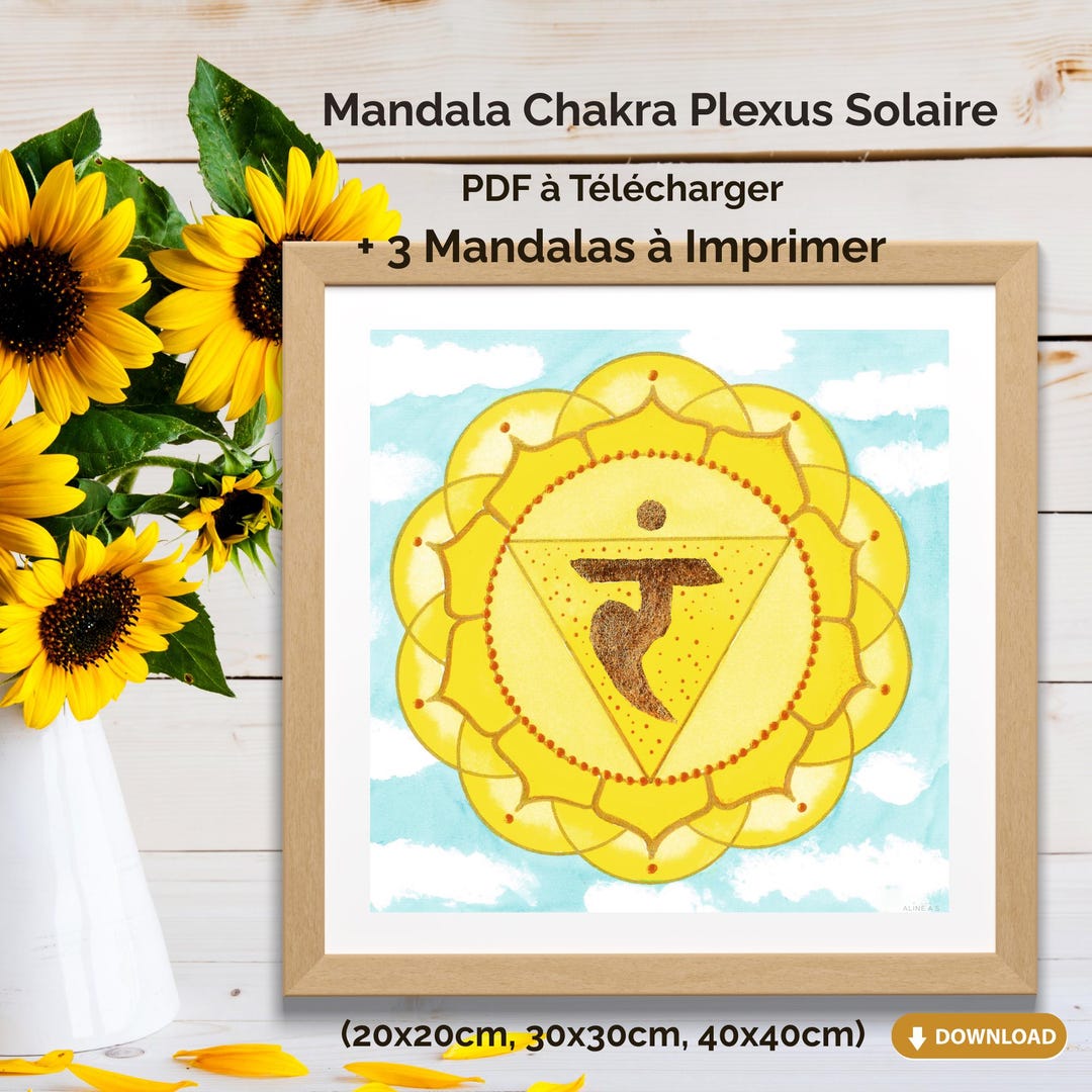 Solar Plexus Chakra Vibrational Mandala – Digital Printable File for ...