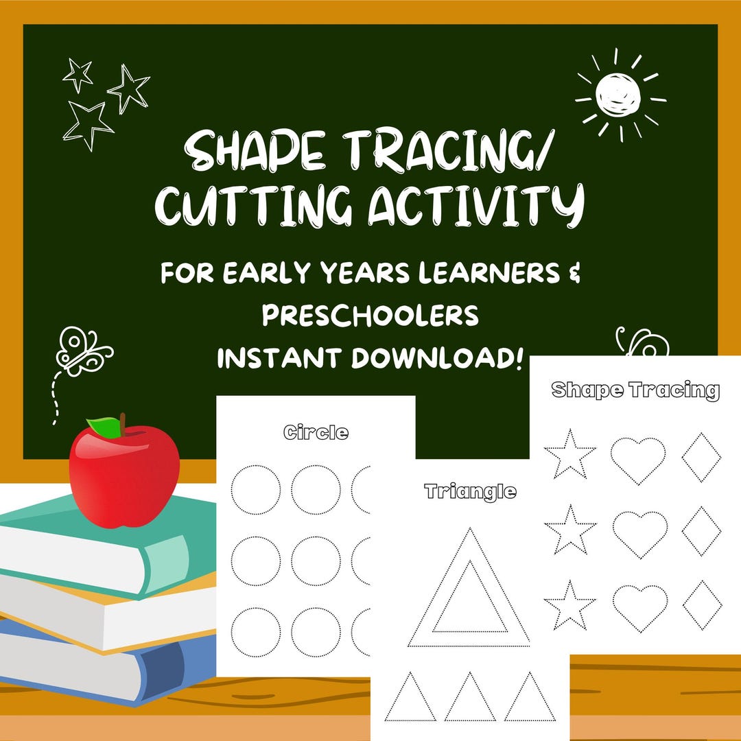 Shape Tracing & Cutting Activity for Kids | Printable Fine Motor Skills ...