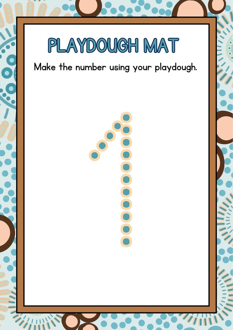 Aboriginal Number Playdough Mats, 2 Sizes Available | Digital Download ...