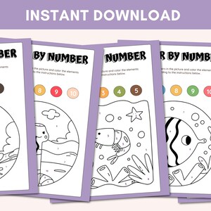 Color by Numbers Activity Pack for Kids | 50 Fun Printable Worksheets ...