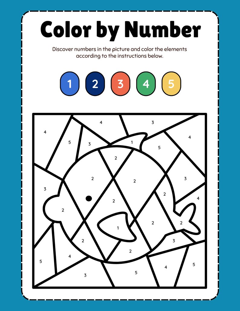 Color by Numbers Activity Pack for Kids | 57 Fun Printable Worksheets ...