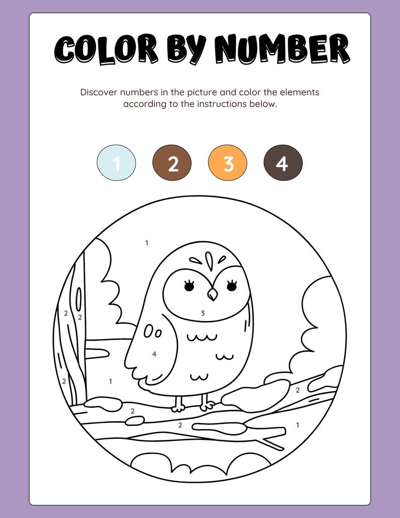 Color by Numbers Activity Pack for Kids | 50 Fun Printable Worksheets ...