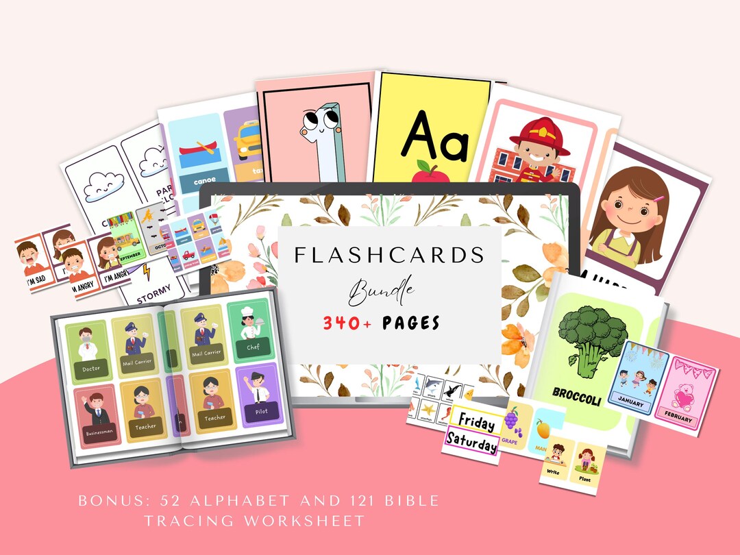 Montessori Flashcard Bundle – Alphabet, Numbers, Colors, Shapes & Fruit ...