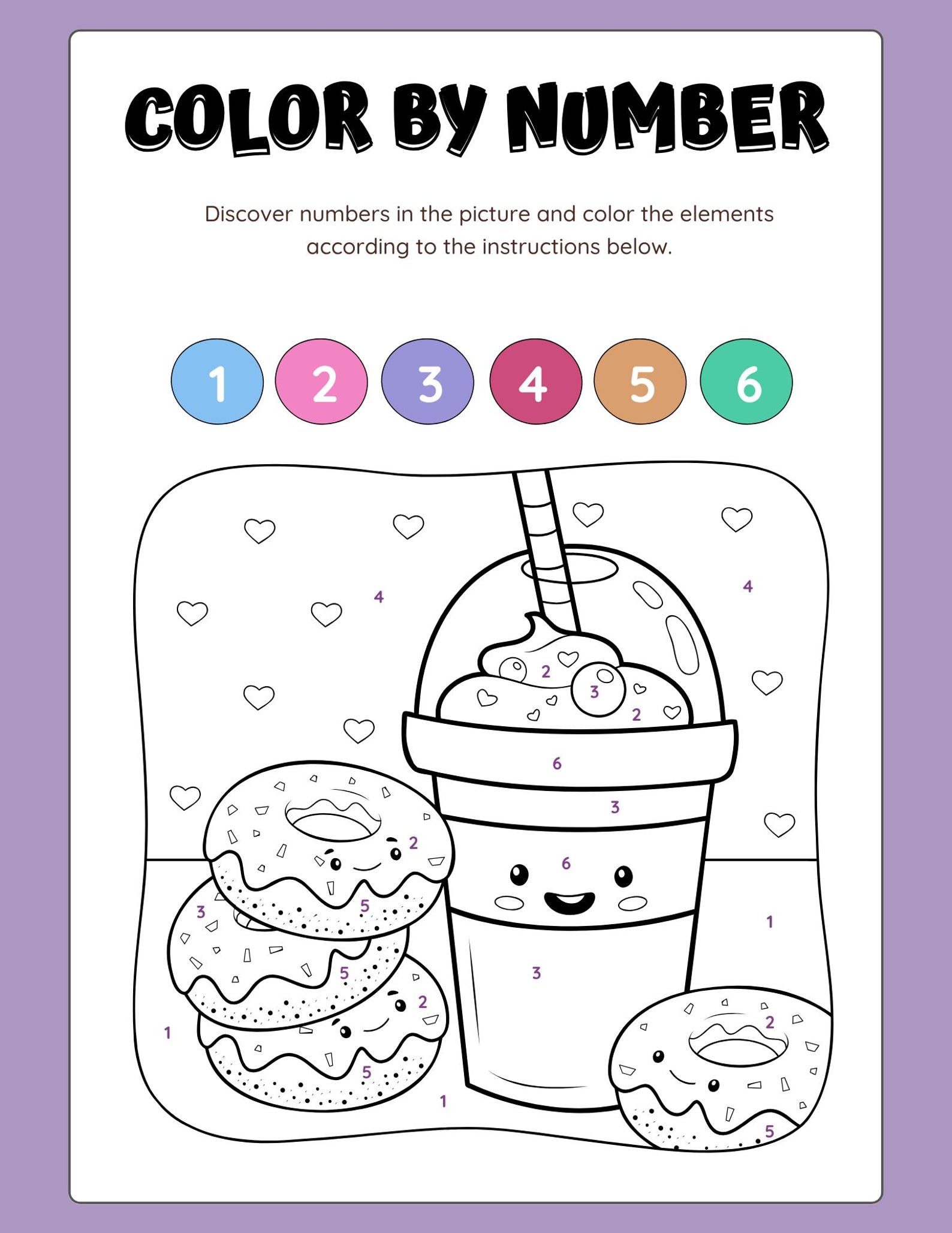 Color by Numbers Activity Pack for Kids | 50 Fun Printable Worksheets ...