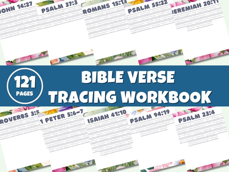 Bible Verse Tracing Workbook Worksheet | Teach Bible Verses | Kids ...
