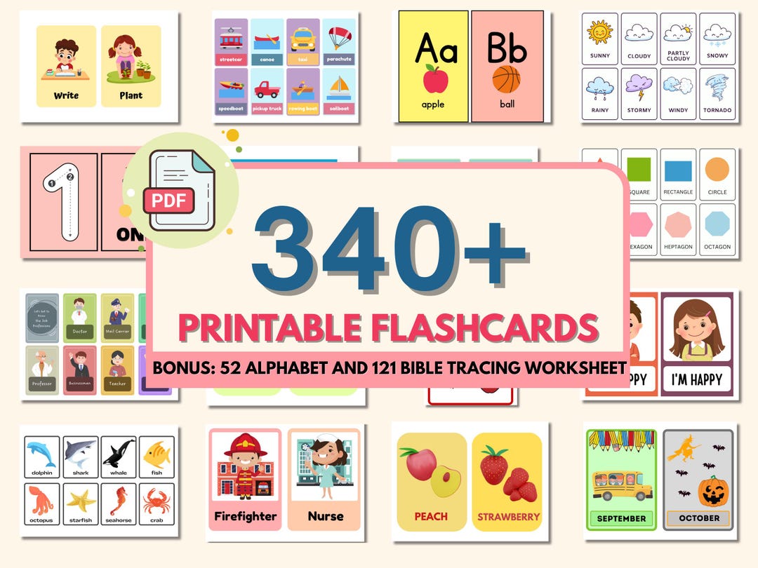 Ultimate Flashcards Bundle, Montessori Flashcard Bundle, Printable ...