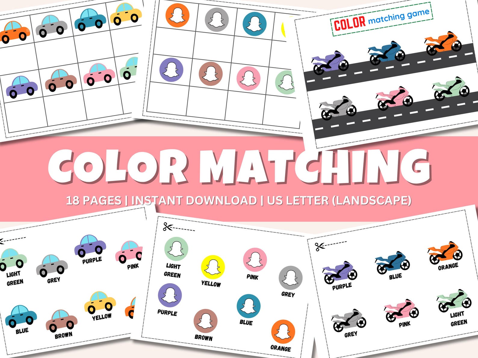Color Matching Activity for Kids, Toddler Color Printables, Montessori ...