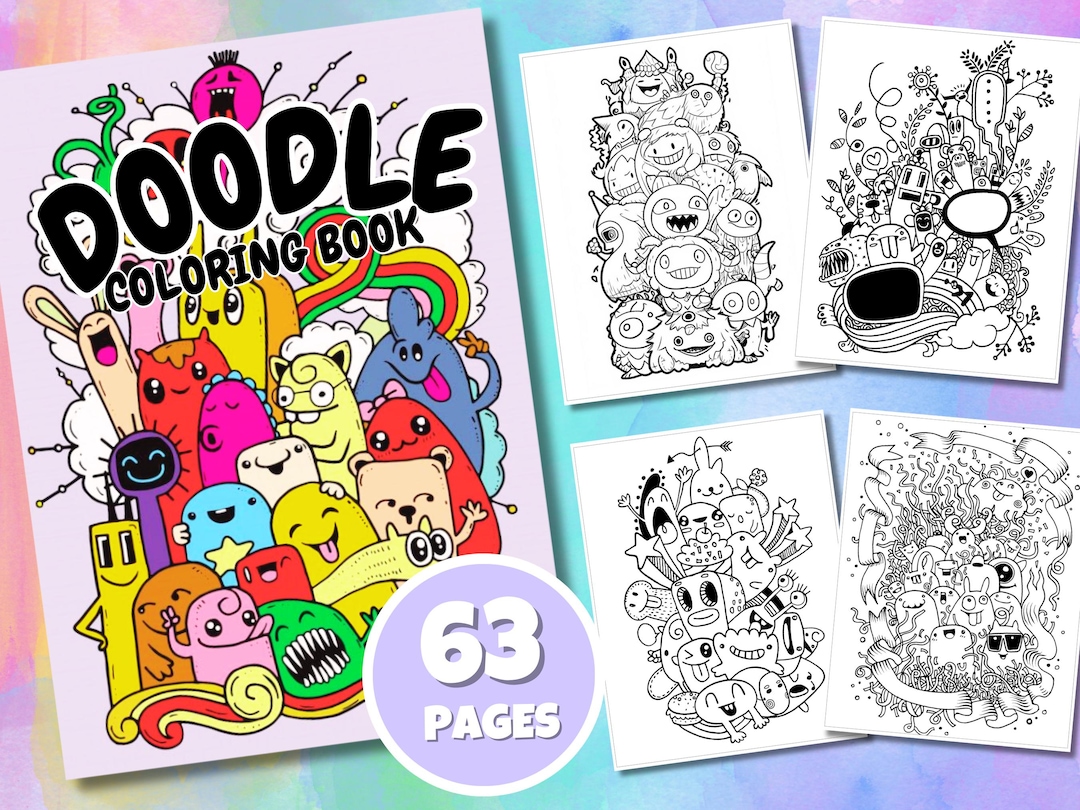 Printable Doodle Coloring Pages, Cute Monster Doodle Coloring Pages ...