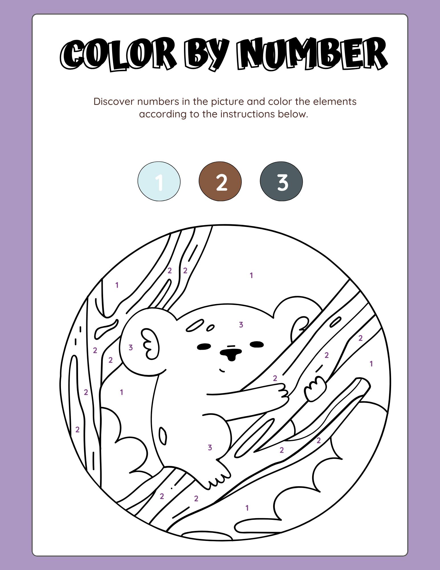 Color by Numbers Activity Pack for Kids | 50 Fun Printable Worksheets ...