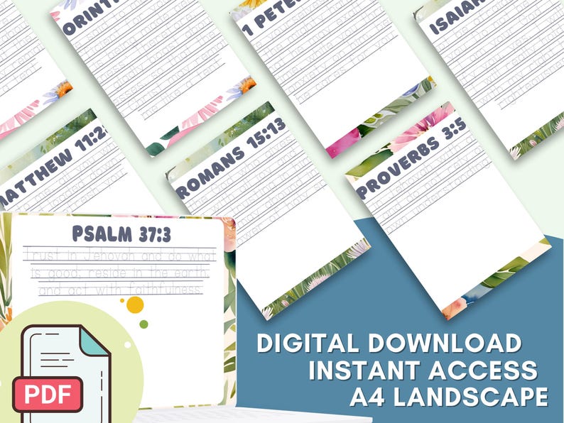 Bible Verse Tracing Workbook Worksheet | Teach Bible Verses | Kids ...