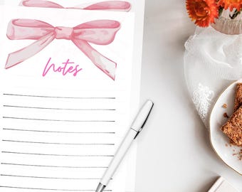 Digital and Printable Note Pad Journal in Pink Ribbon - Etsy