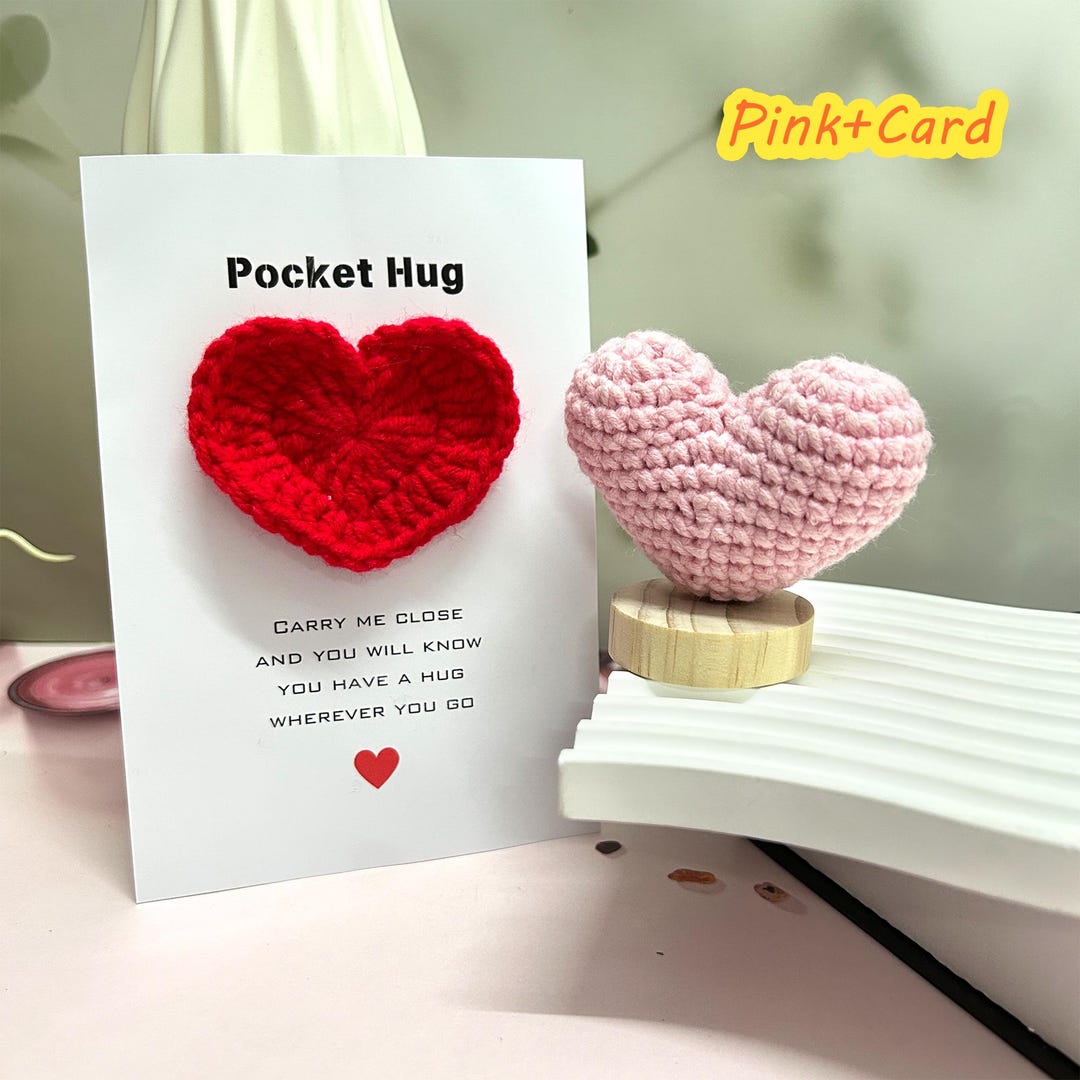 Positive Crochet Heart Pocket Hug,father's Day Gift,social Long ...