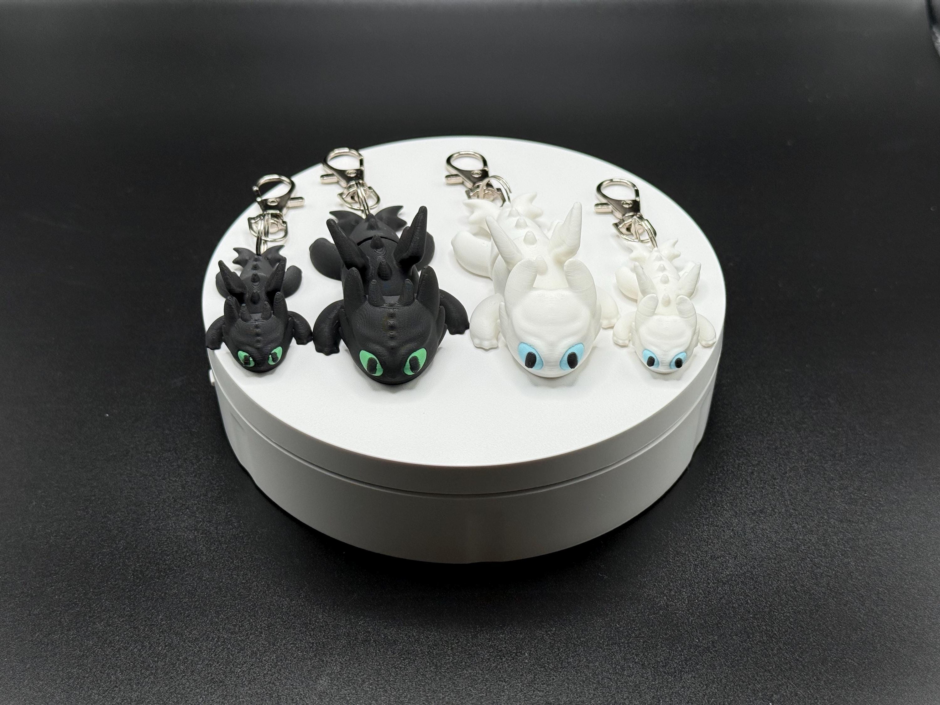 3d Printed Night Fury and Light Fury Flexi Keychains - Etsy