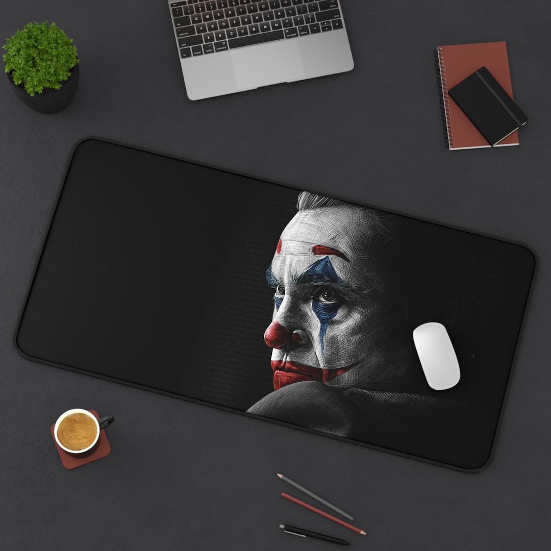Joker Portrait Desk Mat | Dark Clown Face Gaming Mousepad - Etsy