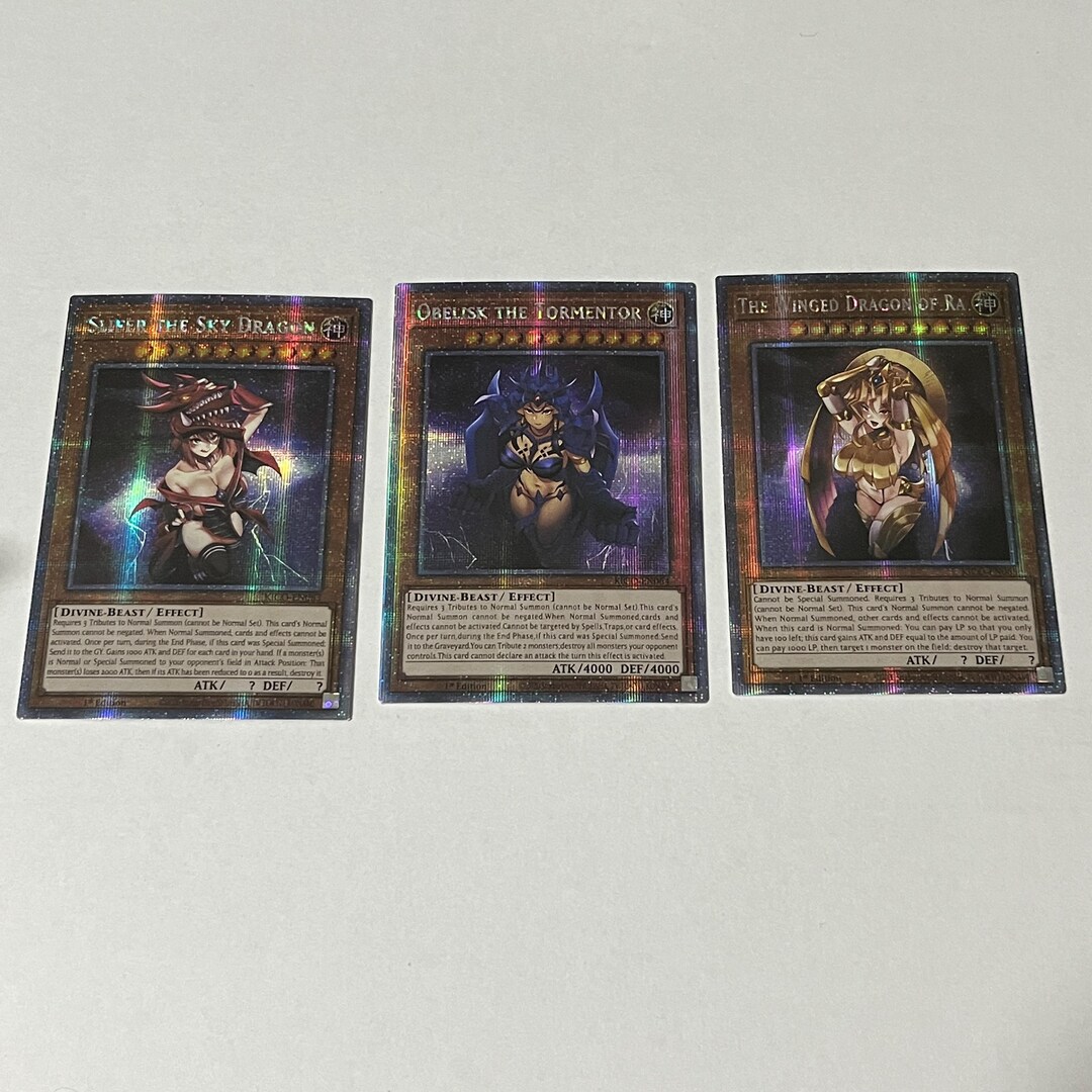 CUSTOM Egyptian God - Slifer Obelisk Ra 3card Cosplay Secret Eng DIY ...