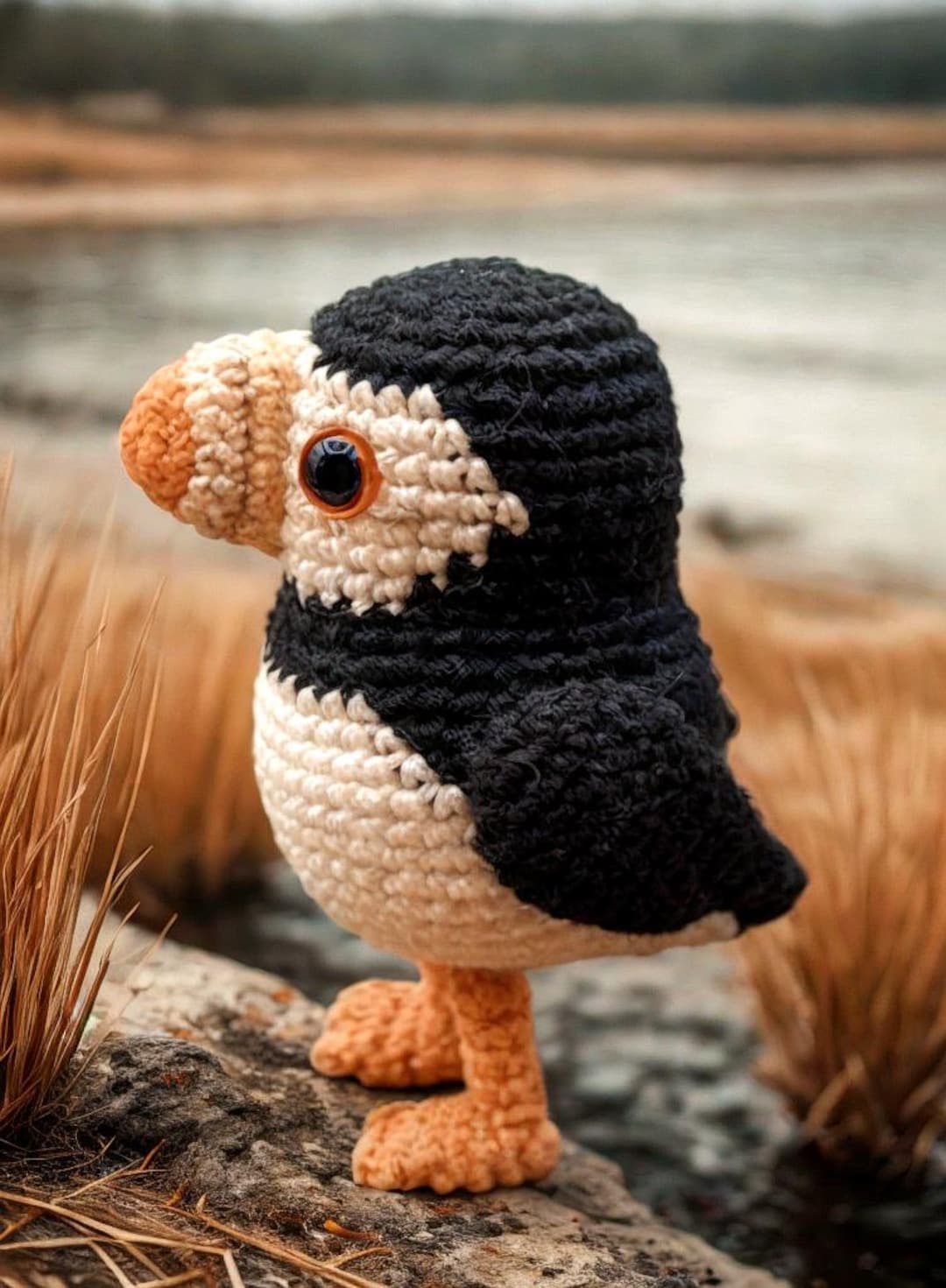 The Crochet Puffin Amigurumi Pattern Cute Bird Plush Toy Handmade Gift ...