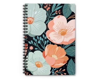 Floral Wirobound Notebook - Perfect for Journaling, Note Taking, School ...