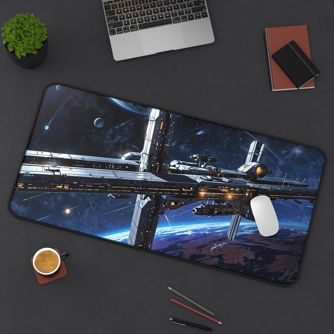 Space Station Deskmat, Futuristic Desk Mat, Sci-fi Playmat, Space ...
