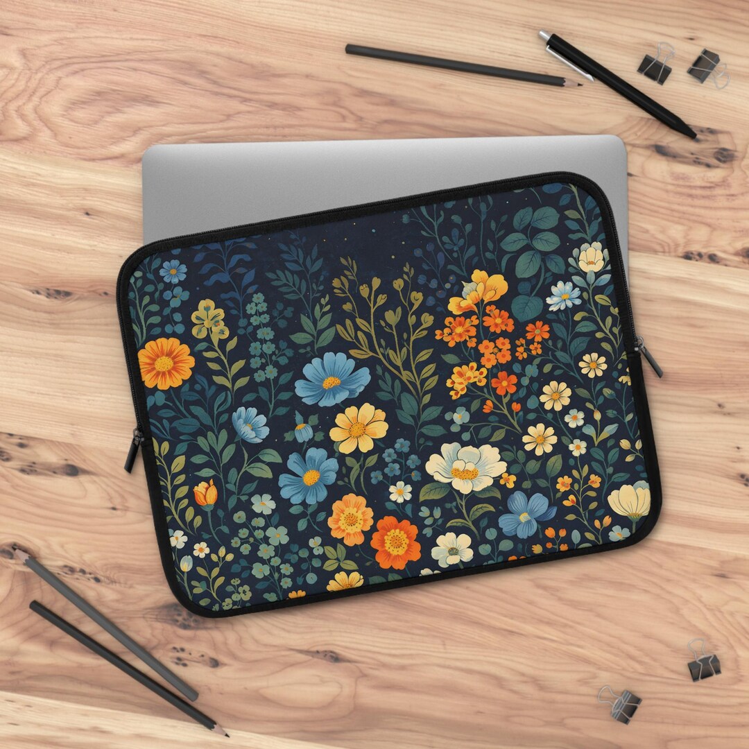 Dark Cottagecore iPad Bag, Botanical Laptop Sleeve, Computer Bag for ...