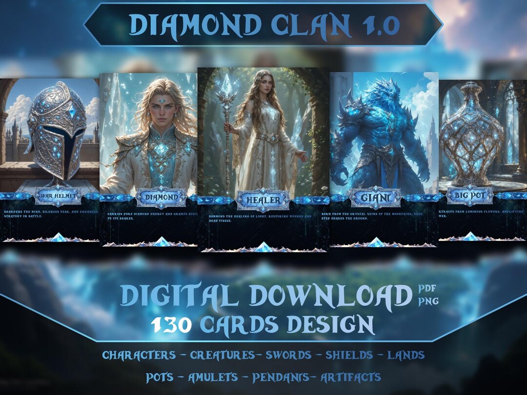 Diamond Clan Trading Card, Proxy Style Digital Download,mtg Card Design ...