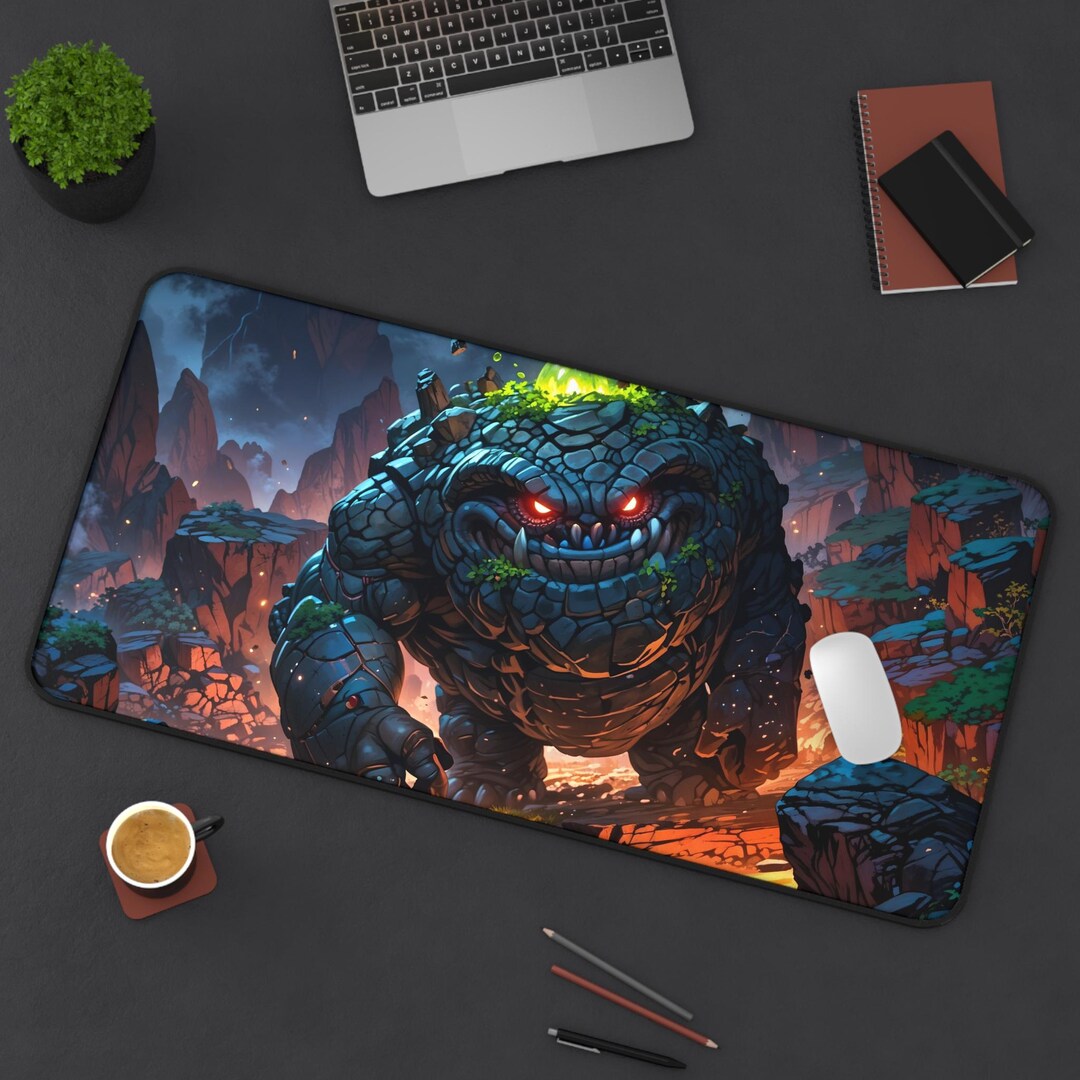 Stone Creature Deskmat - Unique Character Gaming Mat for TCG/RPG - Non ...