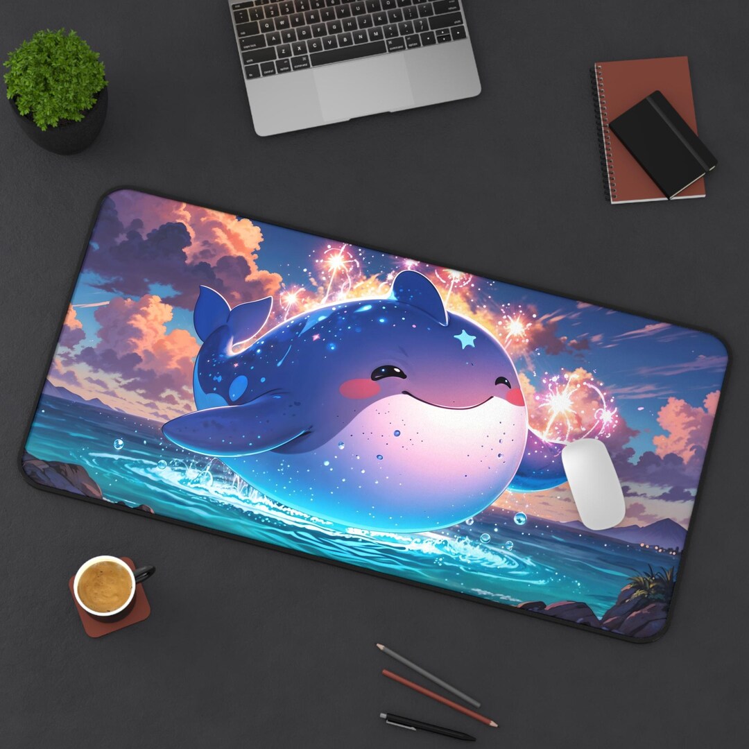 Cute Whale Playmat, Fluffy Animal Deskmat, Mousepad for Her, Ocean ...