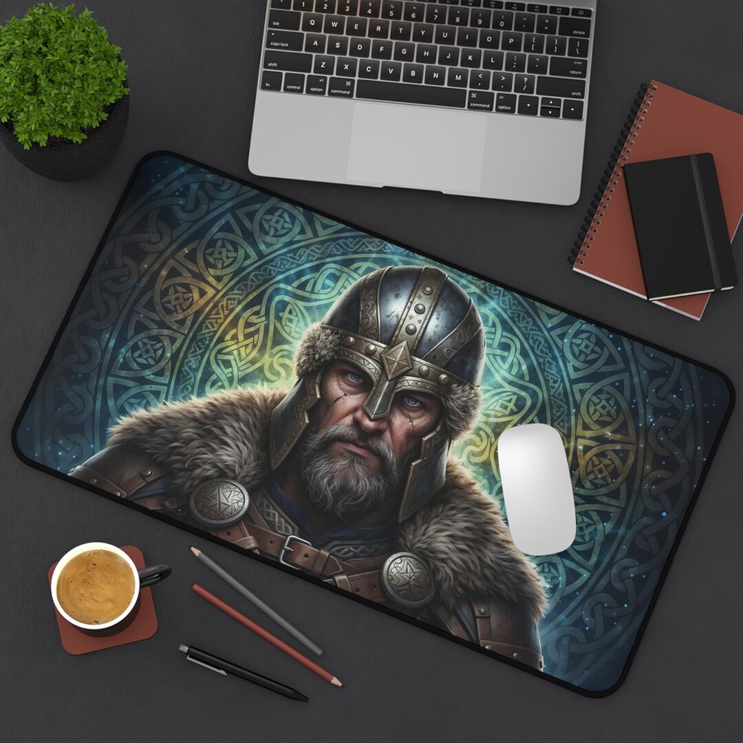 Viking Nordic Desk Mat | Celtic Mouse Pad Gift for Him Office Decor - Etsy