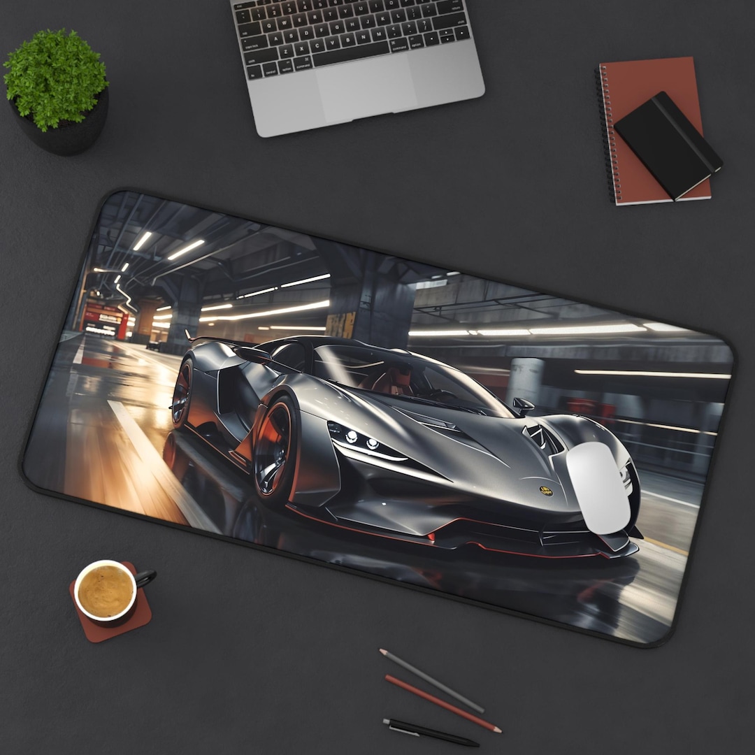 Race Car Desk Mat, Sleek Gamer Mousepad, Sport Car Deskmat, Racer Room ...