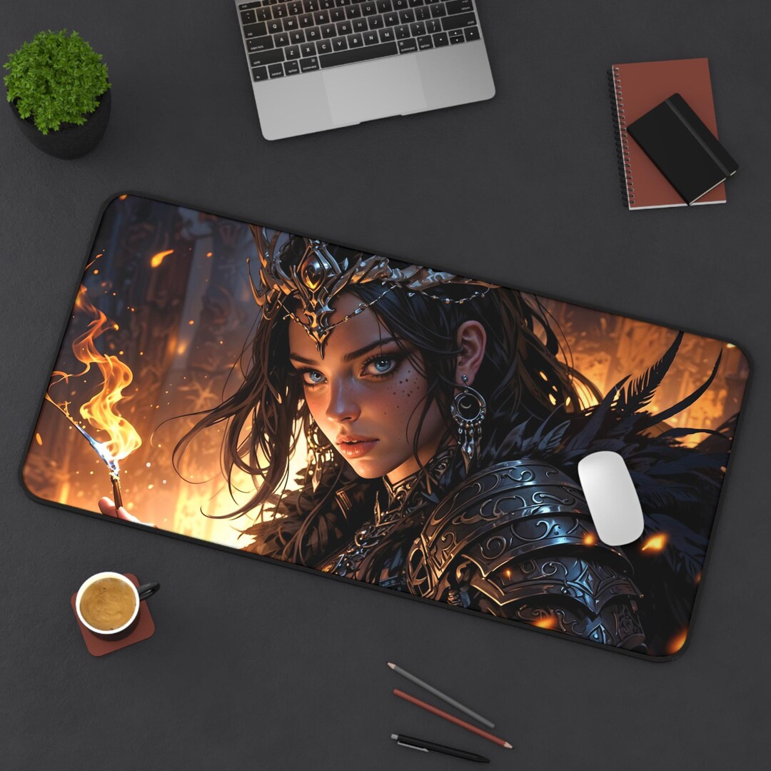 Dark Queen Desk Mat Gamer Girl Mouse Pad Fantasy Goth Desk Setup TCG ...