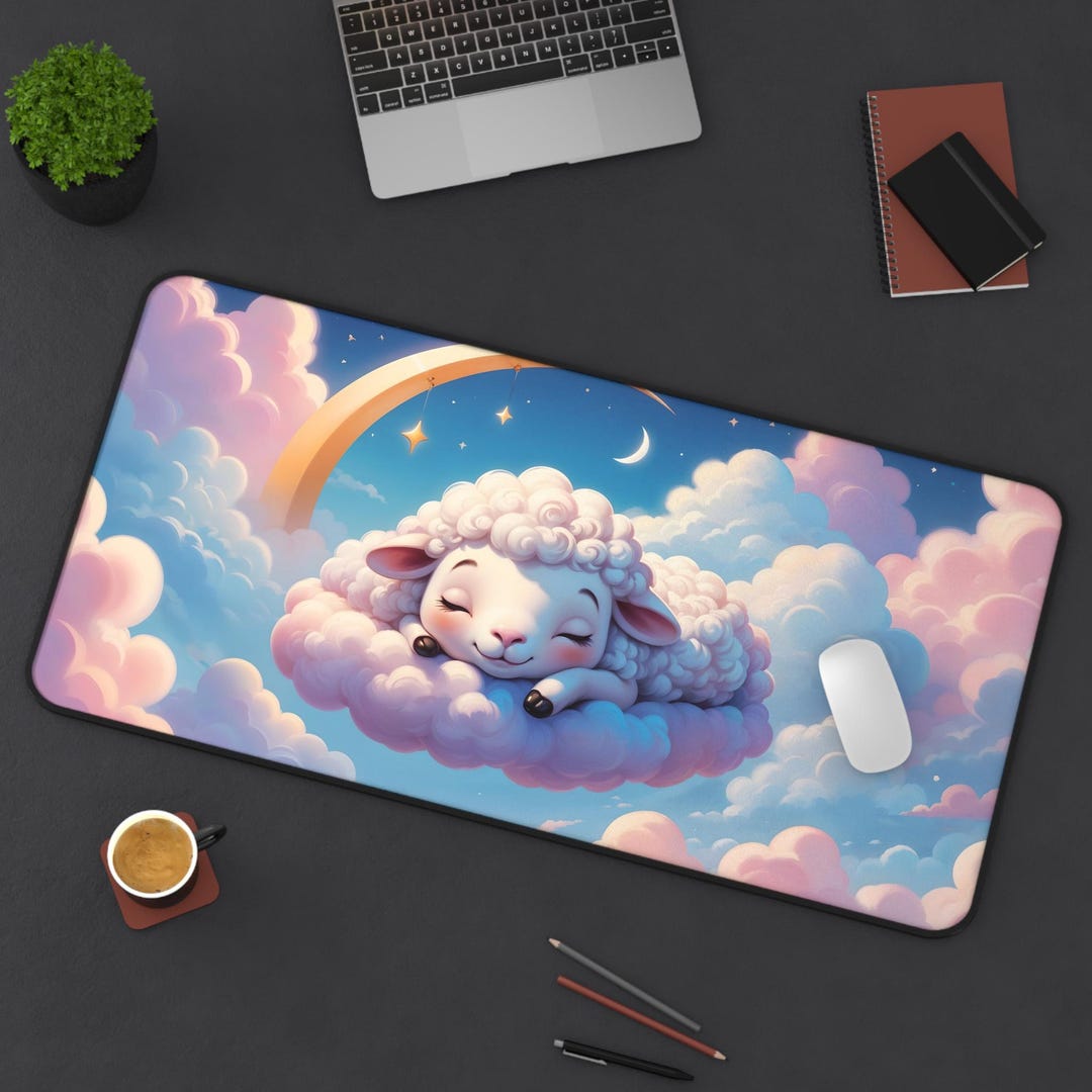 Cute Sheep Desk Mat, Funny Rpg Playmat, Office Decor, Girlfriend Gift ...