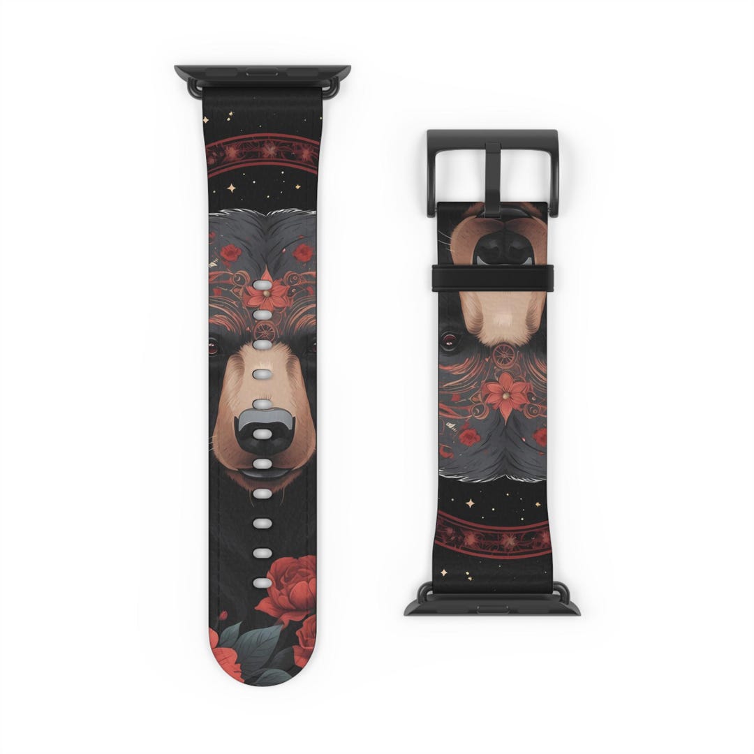 Bear Floral Watch Band – Cute Animal Smartwatch Strap, Adjustable ...