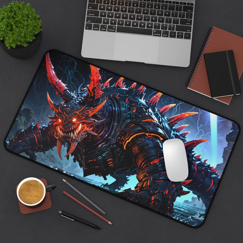 Fierce Creature Desk Mat, Gaming Mouse Pad, Unique Office Decor, Gift ...