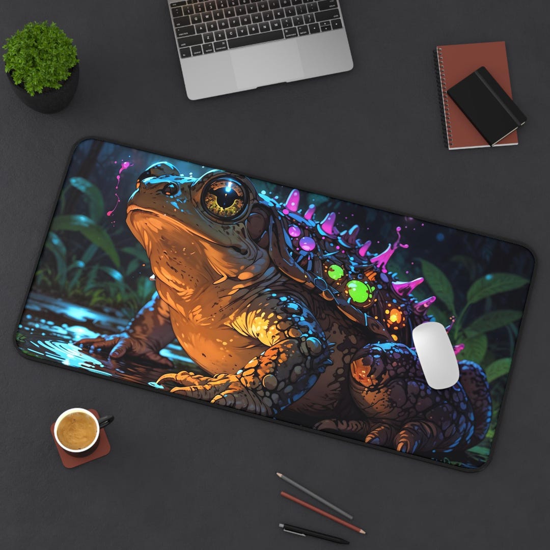 Cute Frog Deskmat, Celestial Animal Mousepad, Jewelry Swamp Playmat ...