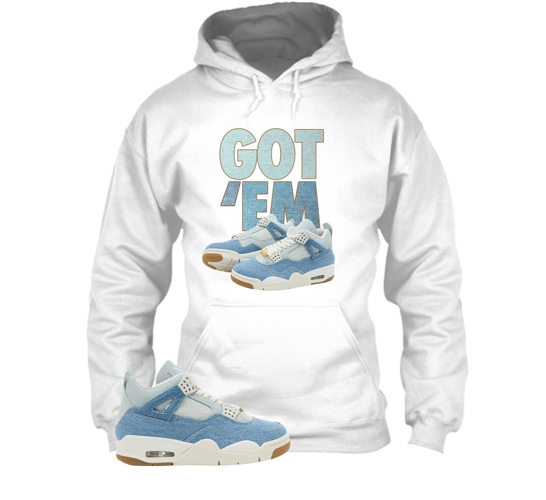AJ 4 Denim Worn Blue Sneaker T Shirt Match Got 'em, AJ 4 Denim Sneaker ...
