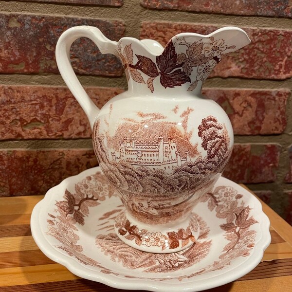 Transferware Pitcher - Etsy