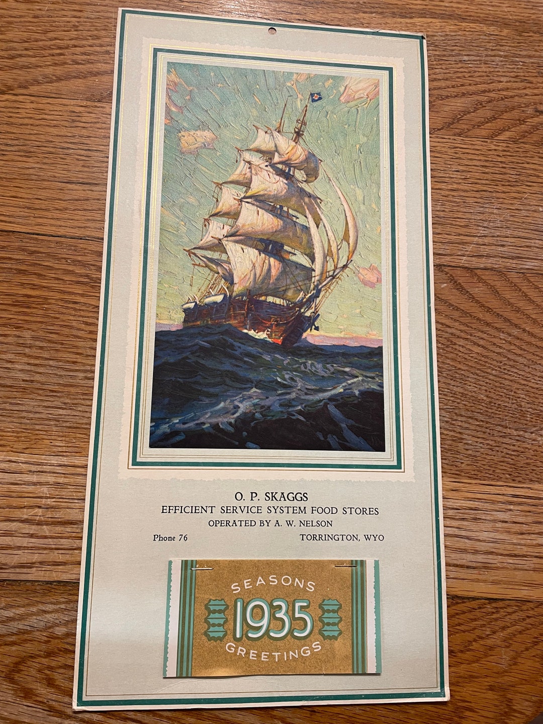1935 Advertising Wall Calendar Joe Duncan Gleason - Etsy