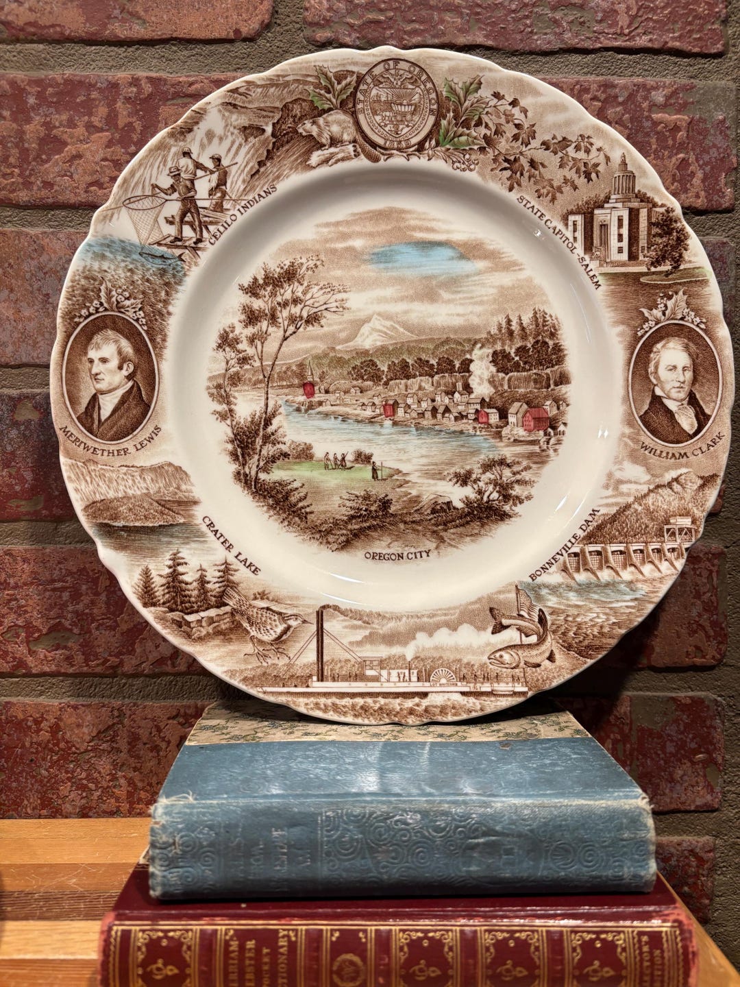Vintage Johnson Bros Transferware Oregon Commemorative Plates Choice ...