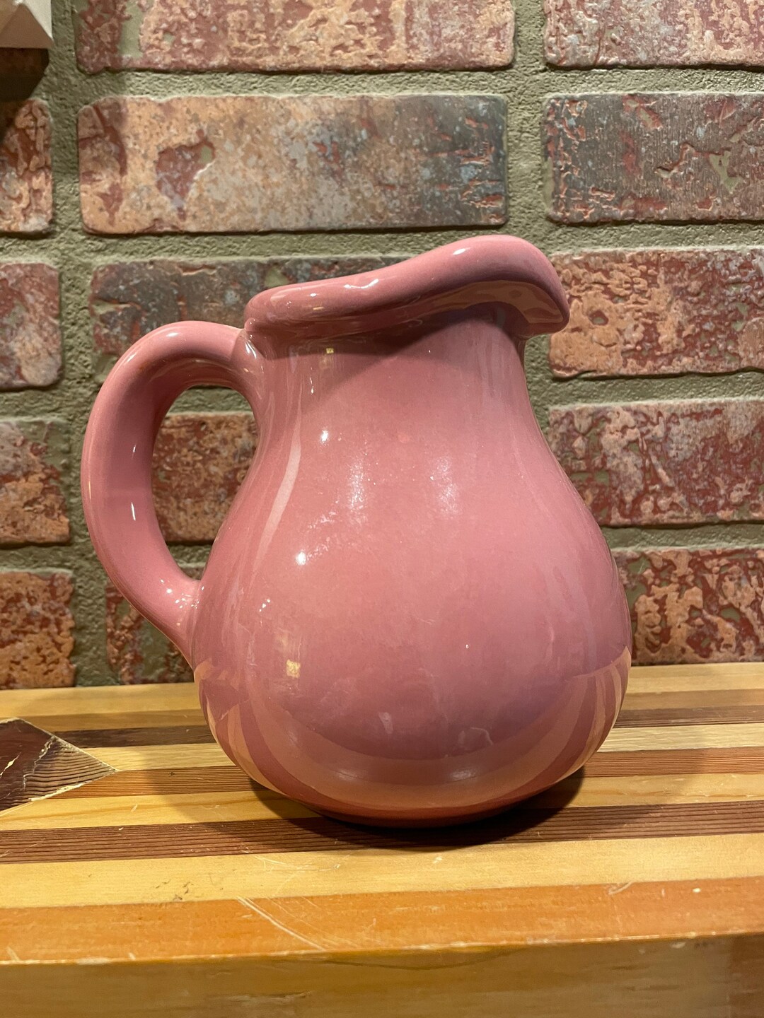 Vintage Pink Haeger Pottery Pitcher - Etsy