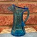 Vintage Aqua Blown Glass Small Pitcher - FREE SHIPPING - Etsy
