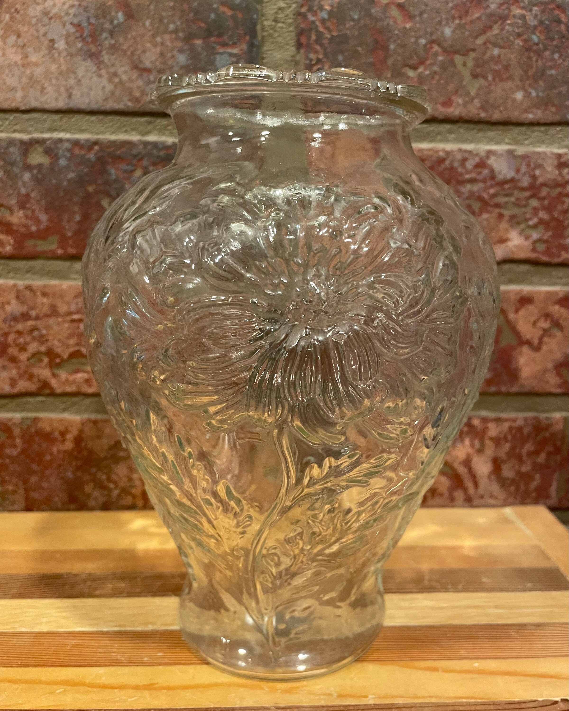 Vintage 1930 Depression Era Tiffin Glass Chrysanthemum Vase - Etsy