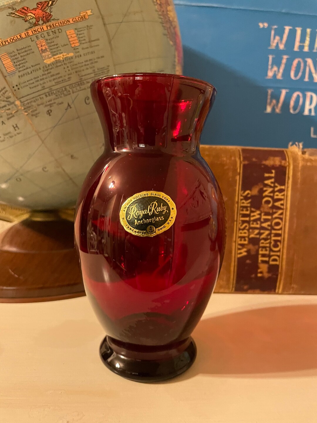 Vintage Anchor Hocking Royal Ruby Red Vase - Etsy