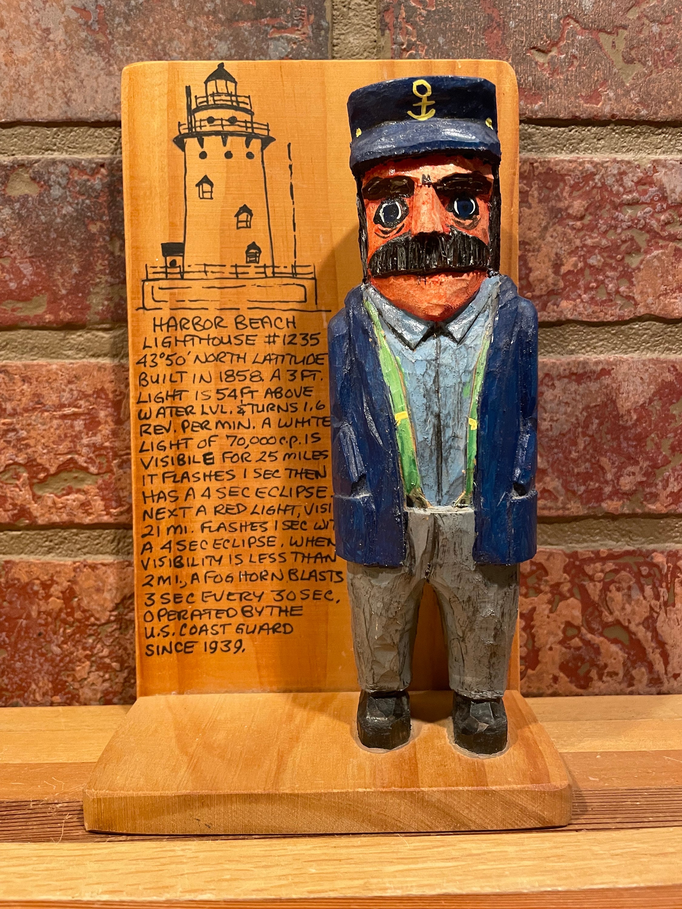 Vintage Handcarved Wooden Ships Captain Harbor Beach - Etsy