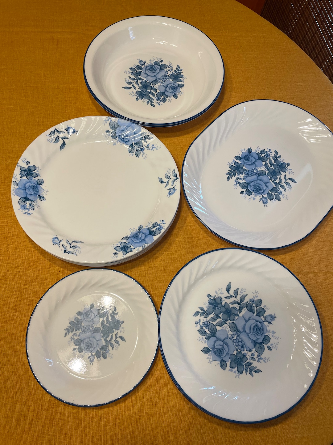Corelle Blue Velvet Dinner Plates Salad Plates Platter Pie Plate - Etsy