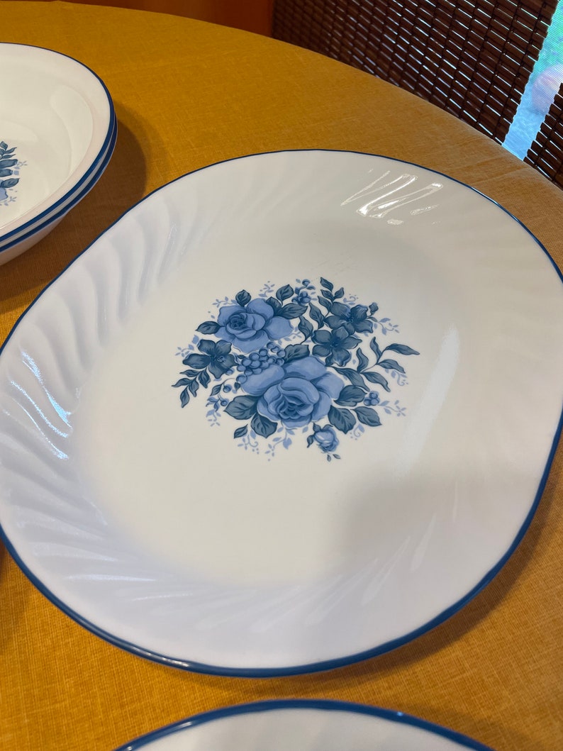 Corelle Blue Velvet Dinner Plates Salad Plates Platter Pie Plate - Etsy